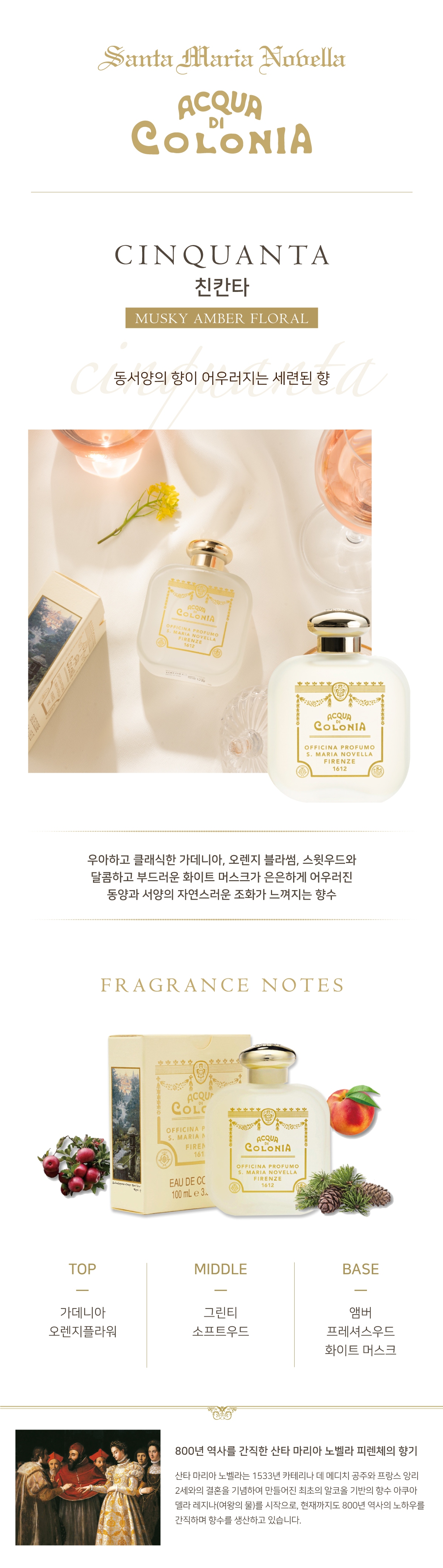 Santa Maria Novella 산타마리아노벨라 사용안함 아쿠아 디 콜로니아 친칸타 100ml S I