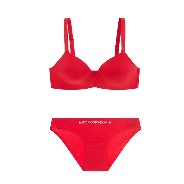 Emporio Armani Underwear엠포리오 아르마니 언더웨어 메탈릭 로고 패디드 트라이앵글 브라 And 브리프 세트