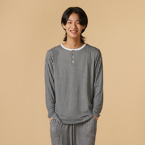Jaju자주 남 피치기모 헨리넥 티셔츠 Sivillage 에스아이빌리지