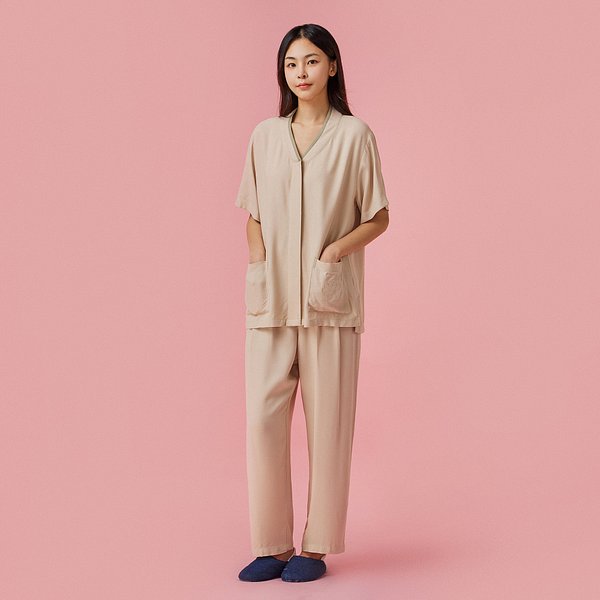 Jaju자주 여 한복 실내복 반팔 파자마 상의 Sivillage 에스아이빌리지