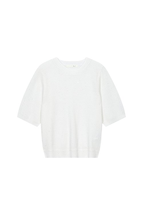 Gcut지컷 Signature 메탈릭 와플 니트 탑 Sivillage 에스아이빌리지