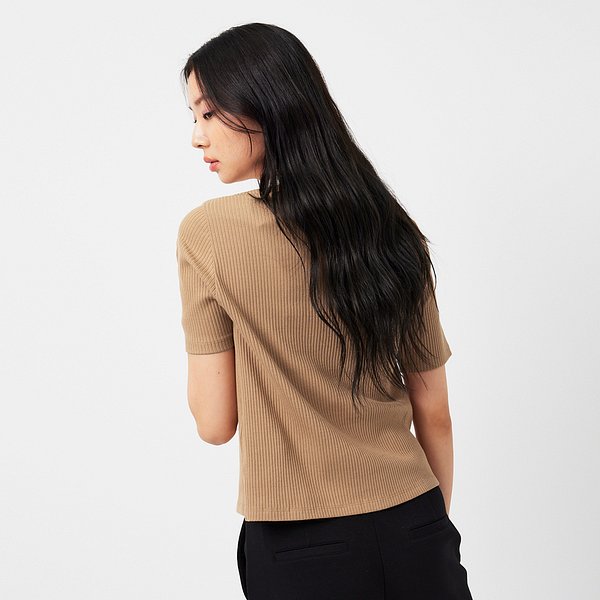Jaju자주 여 카라 슬림핏 반팔티 Sivillage 에스아이빌리지