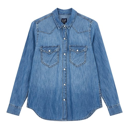 Gap Adults갭 ★갭 여성 19년 Fall★ 더블 플랩 포켓 데님 셔츠 Sivillage 에스아이빌리지