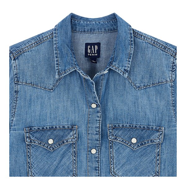 Gap Adults갭 ★갭 여성 19년 Fall★ 더블 플랩 포켓 데님 셔츠 Sivillage 에스아이빌리지