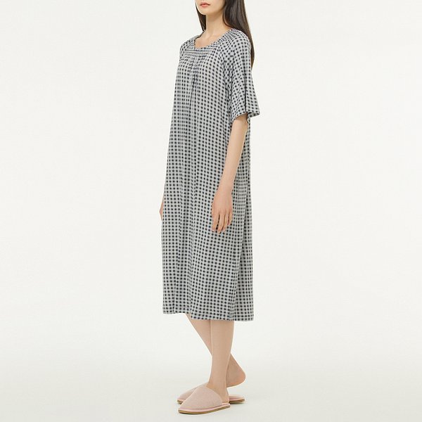 Jaju자주 여 보드리 반팔 파자마 원피스 Sivillage 에스아이빌리지