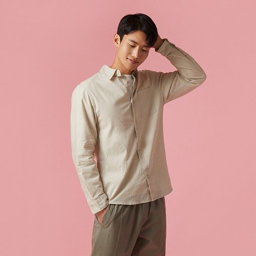 Jaju자주 남 리넨 셔츠 Sivillage 에스아이빌리지