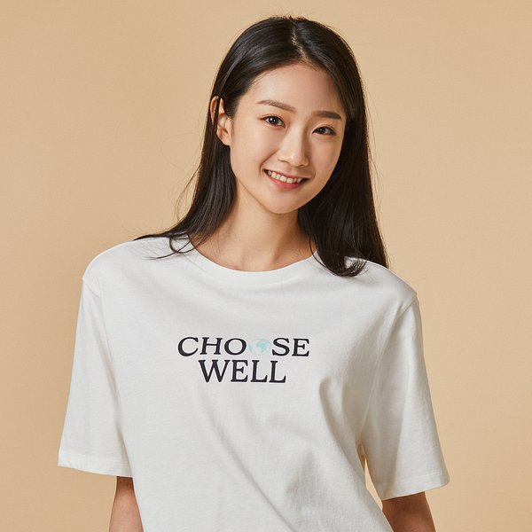 Jaju자주 여 Better 코튼 레터링 루즈핏 반팔 티셔츠 Sivillage 에스아이빌리지