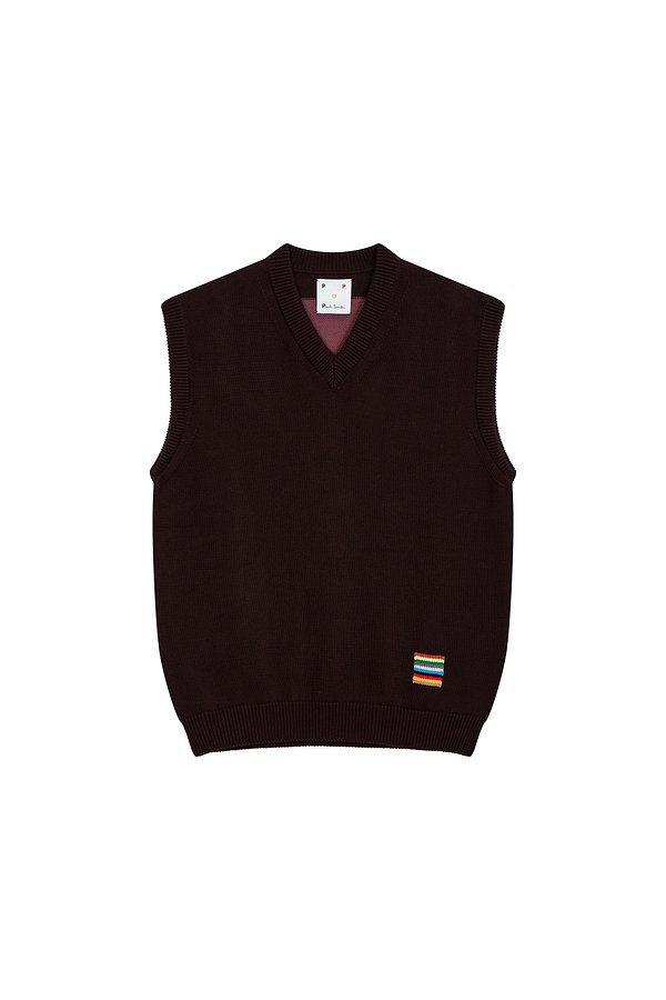 Paul Smith폴스미스 Pop Trading Collaboration 스트라이프 브이넥 니트 베스트 Si