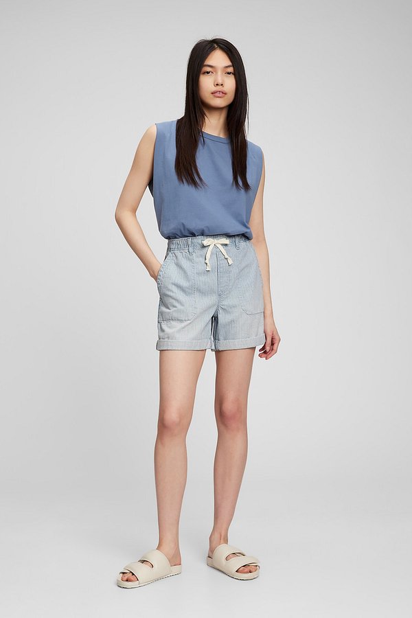 Gap Adults갭 여성 세로 스트라이프 롤업 쇼츠 Sivillage 에스아이빌리지