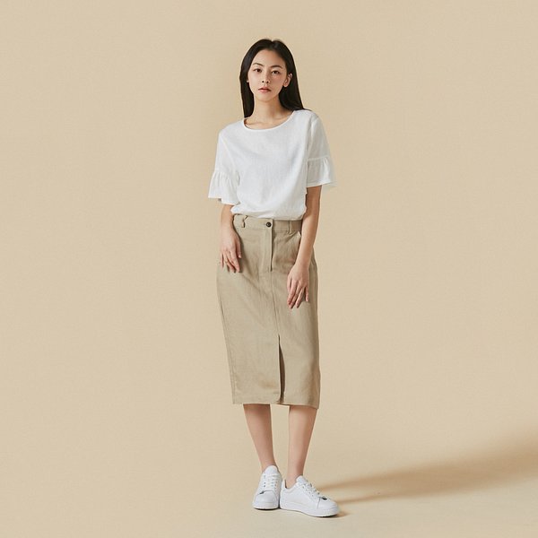 Jaju자주 이지케어 리넨 스커트 Sivillage 에스아이빌리지