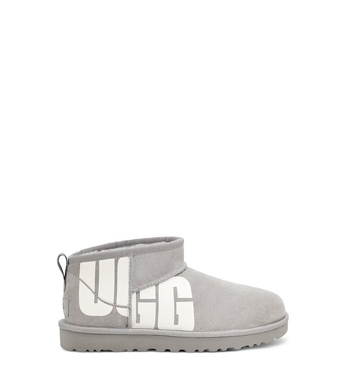 Ugg어그 For Women 빅로고 스웨이드 레더 미니 부츠 클래식 울트라 미니 Chopd Sivillage