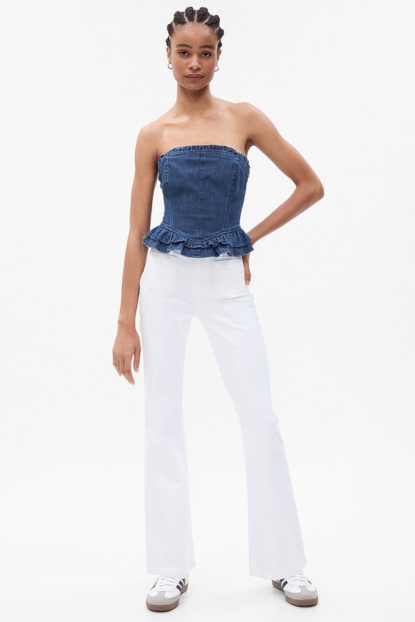 Gap Adults갭 Loveshackfancy 여성 페플럼 데님 뷔스티에 Sivillage 에스아이빌리지