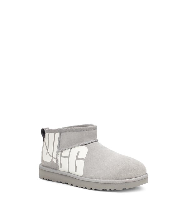 Ugg어그 For Women 빅로고 스웨이드 레더 미니 부츠 클래식 울트라 미니 Chopd Sivillage