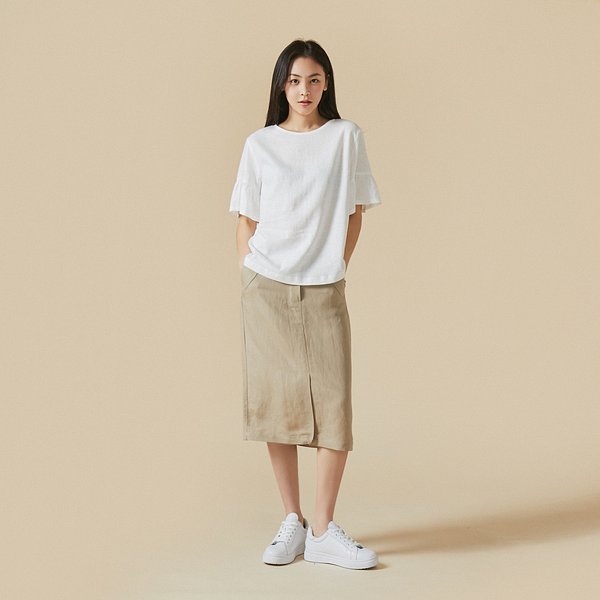Jaju자주 이지케어 리넨 반팔 블라우스 Sivillage 에스아이빌리지