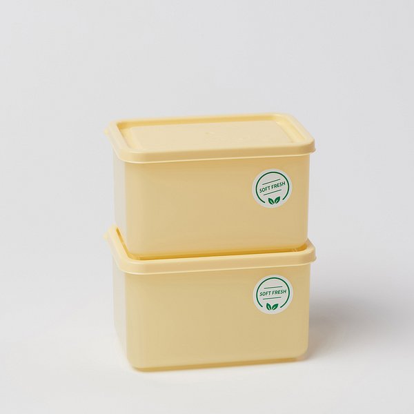 Jaju자주 소프트싱싱 냉장고정리 냉동 밀폐용기480ml2개입옐로 Sivillage 에스아이빌리지