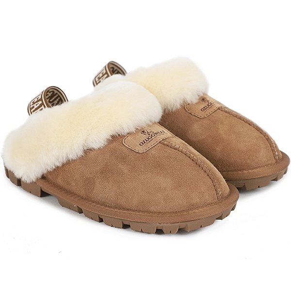 Ozwear오즈웨어 오즈어그웨어 양털 슬리퍼 Ugg 코케트 백스트랩 Ouw111eb Chestnut Si