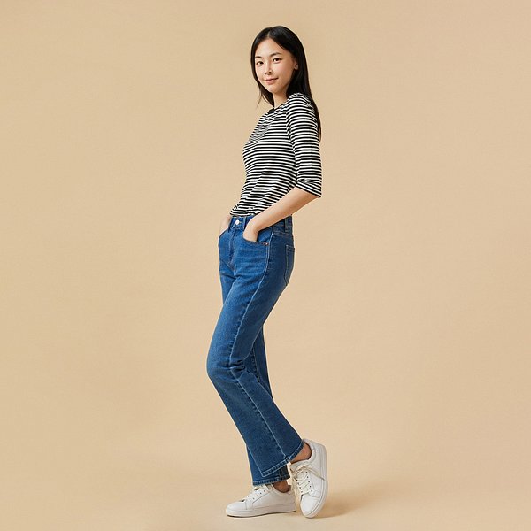 Jaju자주 여 슬림핏 반팔 티셔츠 Sivillage 에스아이빌리지