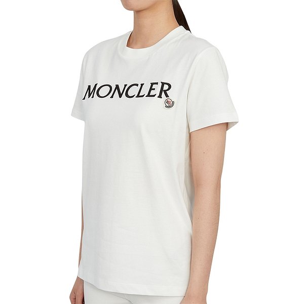Moncler몽클레어 몽클레어 로고 엠브로이더드 8c00009 829hp 033 여자 크루넥 반팔티셔츠 레귤러핏 S