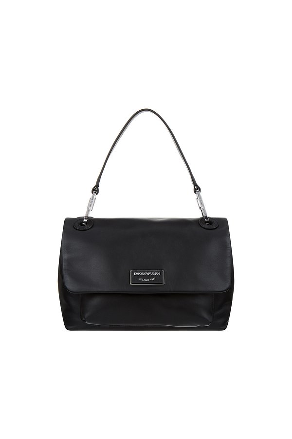 Emporio Armani엠포리오 아르마니 여성 로고 패치 레더 플랩 핸드백 Sivillage 에스아이빌리지