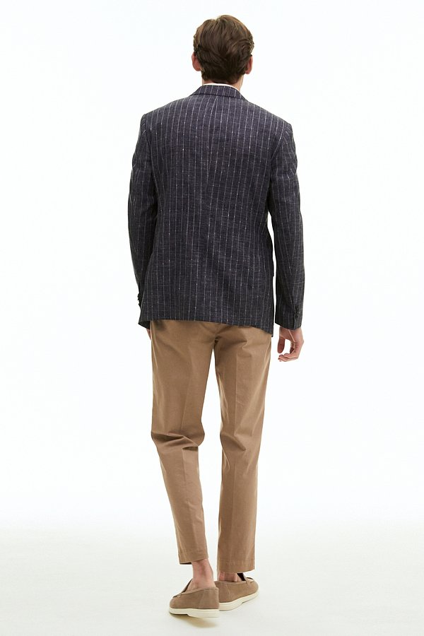 Man On The Boon맨온더분 Loro Piana Fabric 울 린넨 스트라이프 자켓 Sivillage