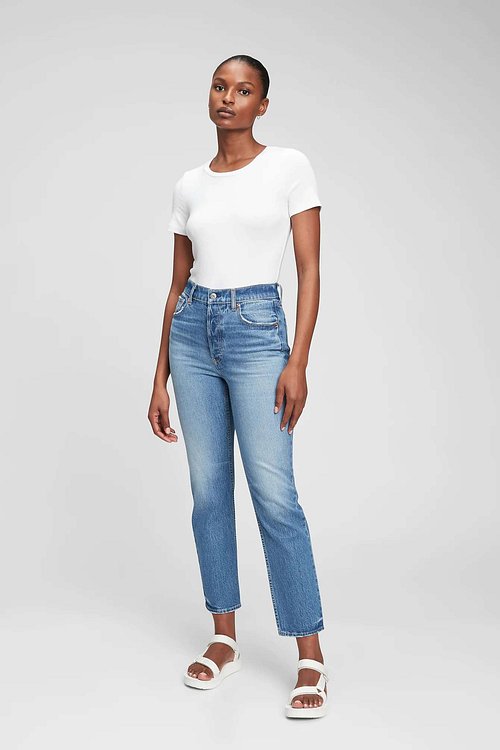 Gap Adults갭 여성 워시드 스트레이트 데님 팬츠 Sivillage 에스아이빌리지