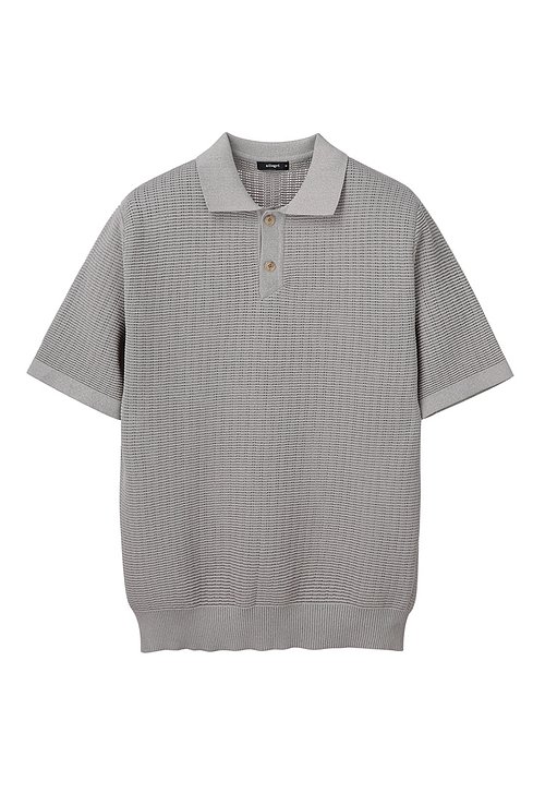 Allegri알레그리 라이트 그린 Functional Cotton 와플조직 카라넥 스웨터 Arsw3b501e1 Si