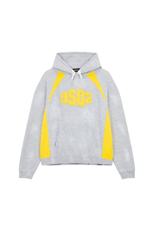 Dsquared2디스퀘어드2 남성 컬러 블록 로고 후드 티셔츠 Sivillage 에스아이빌리지