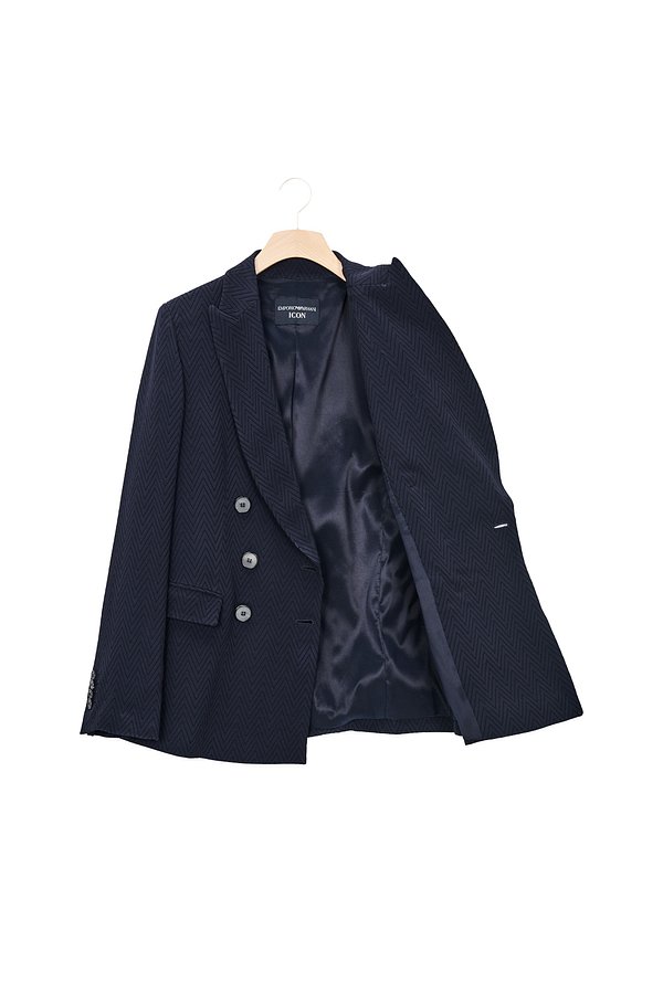 Emporio Armani엠포리오 아르마니 여성 Icon 쉐브론 패턴 더블 자켓 Sivillage 에스아이빌리지
