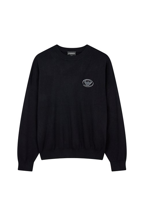 Emporio Armani엠포리오 아르마니 남성 백 컬러 블록 와이드 니트 Sivillage 에스아이빌리지