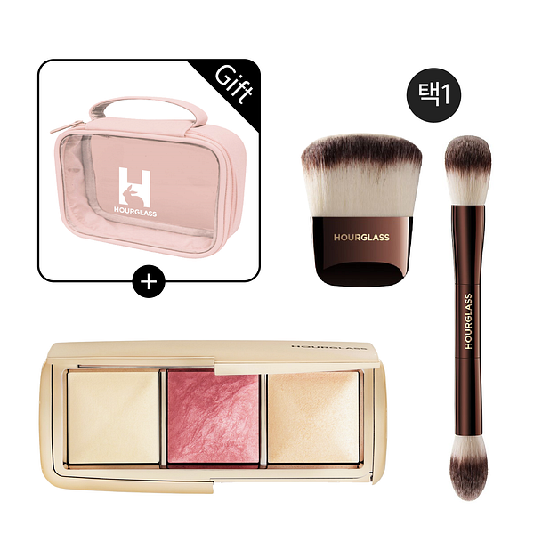 Hourglass아워글래스 앰비언트 팔레트 로즈 에디션 듀오 브러쉬 세트 브러쉬 택1 Sivillage 에스