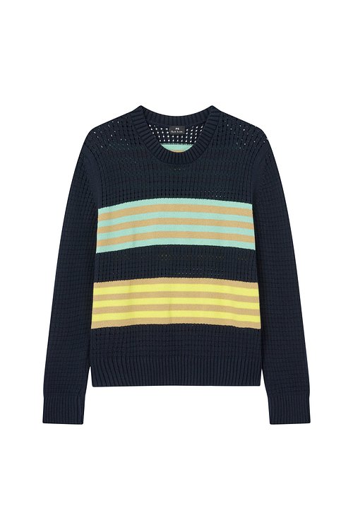 Paul Smith폴스미스 Ps Paul Smith 여성 배색 스트라이프 네트 스웨터 Sivillage 에스아이빌리지