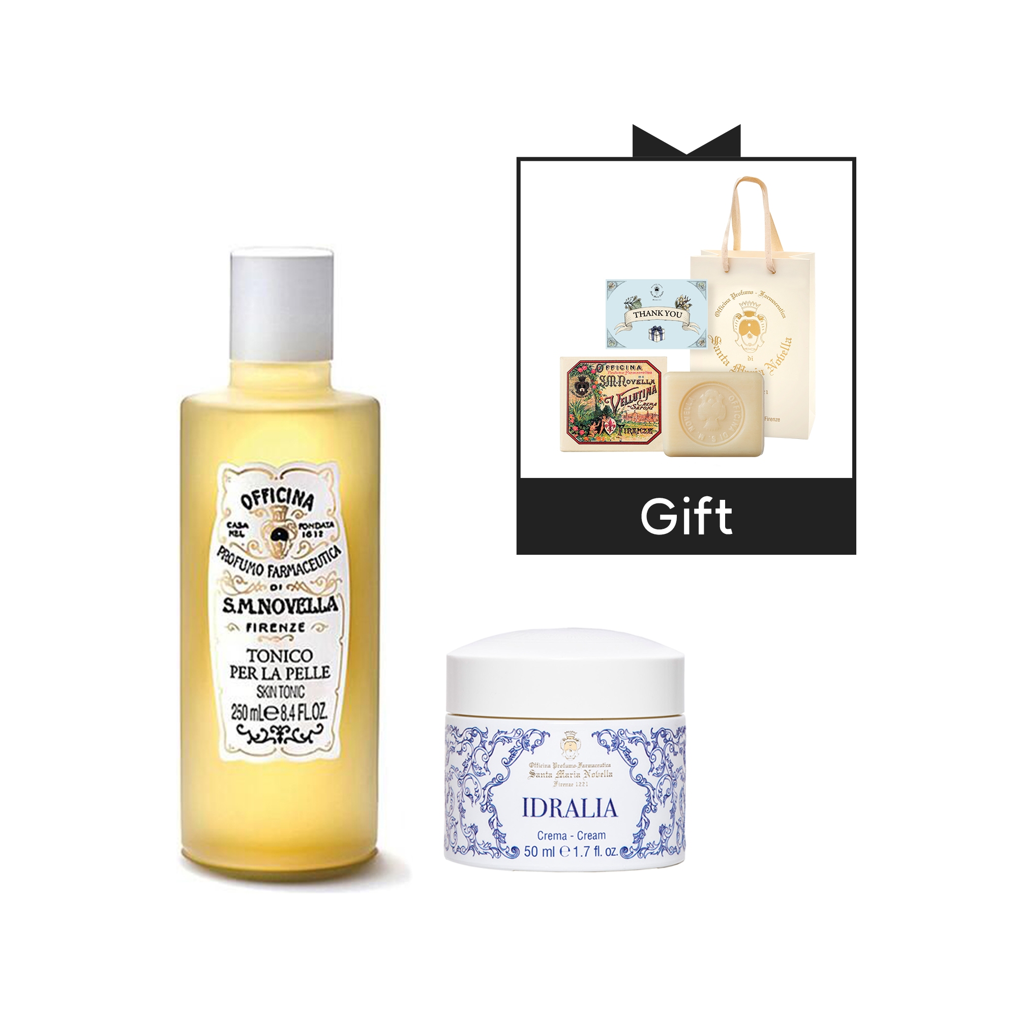 Santa Maria Novella 산타마리아노벨라 [사용안함] 이드랄리아 크림 50ml And 토니코 페르 라 펠레 250ml