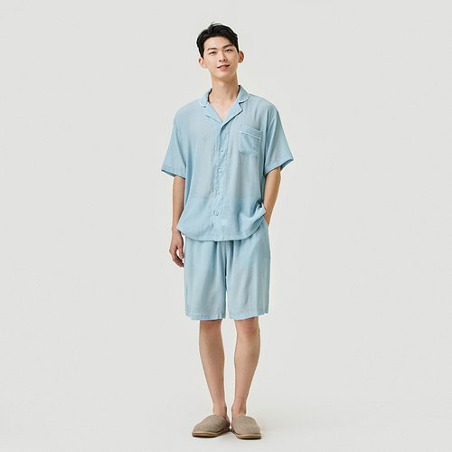 Jaju자주 남 라이트 링클 5부 파자마 세트 Sivillage 에스아이빌리지
