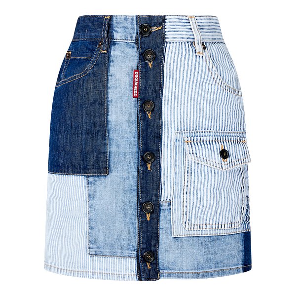 Dsquared2디스퀘어드2 패치워크 데님 미니 스커트 Sivillage 에스아이빌리지