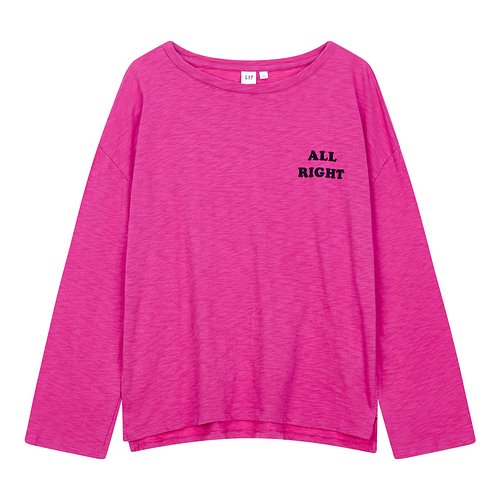 Gap Adults갭 ★갭 여성 19년 Fall★ 벨루어 레터링 코튼 티셔츠 Sivillage 에스아이빌리지