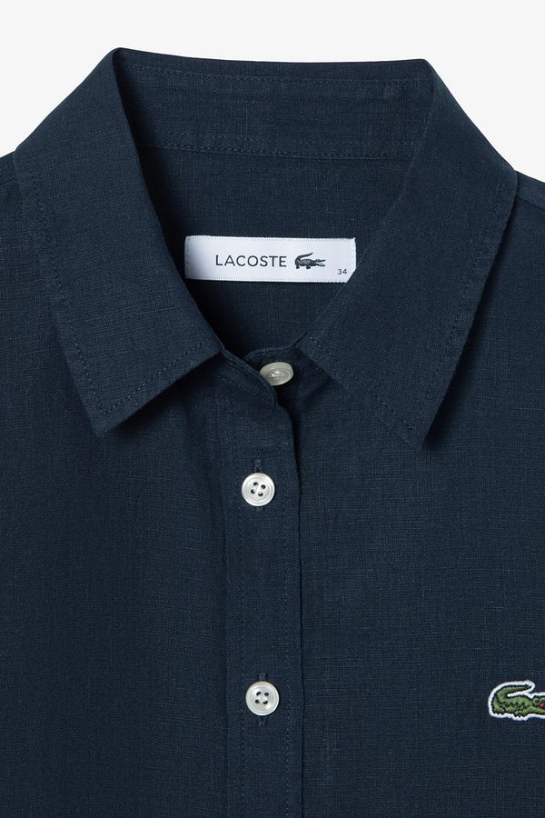 Lacoste라코스테 라코스테 여성 베이직 린넨 셔츠 Cf903e 53g 166 Sivillage 에스아이빌리지