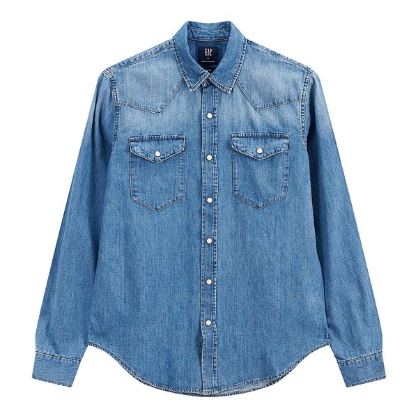 Gap Adults갭 ★갭 남성 19년 Spring★ 캐주얼 더블 포켓 데님 셔츠 Sivillage 에스아이빌리지