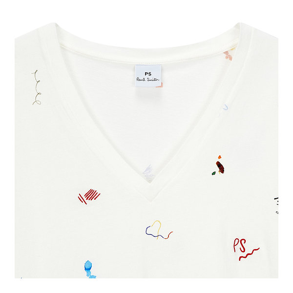 Paul Smith폴스미스 Ps Paul Smith 여성 프린티드 브이넥 티셔츠 Sivillage 에스아이빌리지