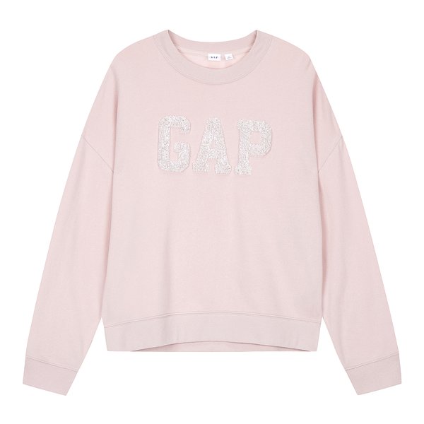 Gap Adults갭 ★갭 여성 20년 Holiday★ 부클 글리터 로고 패치 맨투맨 Sivillage 에스아이빌리지