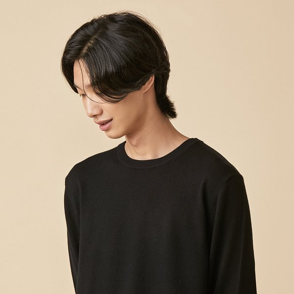 Jaju자주 남 워셔블 라운드넥 스웨터 Sivillage 에스아이빌리지