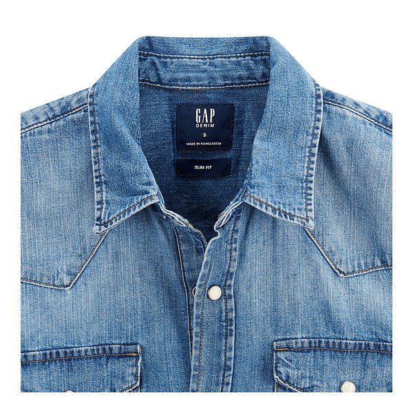 Gap Adults갭 ★갭 남성 19년 Spring★ 캐주얼 더블 포켓 데님 셔츠 Sivillage 에스아이빌리지
