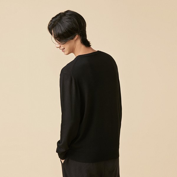 Jaju자주 남 워셔블 라운드넥 스웨터 Sivillage 에스아이빌리지