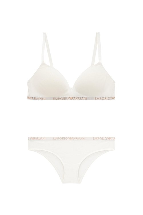 Emporio Armani Underwear엠포리오 아르마니 언더웨어 글리터 로고 패디드 트라이앵글 브라 And 밴드 브리프