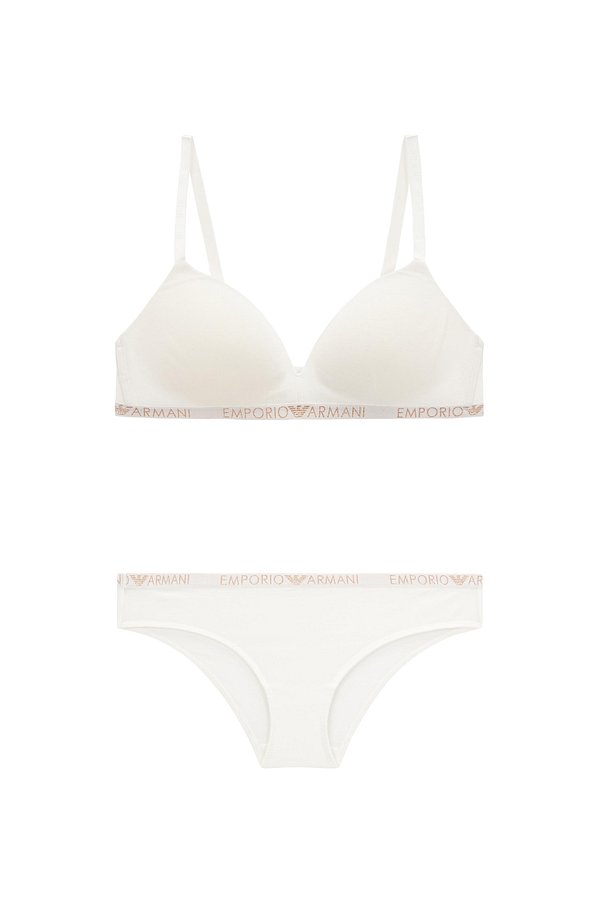 Emporio Armani Underwear엠포리오 아르마니 언더웨어 글리터 로고 패디드 트라이앵글 브라 And 밴드 브리프