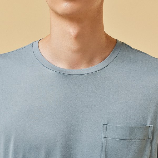 Jaju자주 남 보드라운 피치스킨 라운드넥 라운지 세트 Sivillage 에스아이빌리지