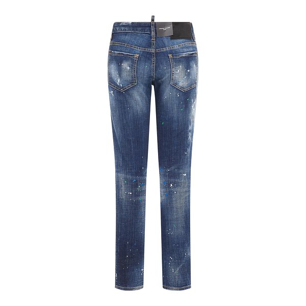 Dsquared2디스퀘어드2 믹스 페인팅 슬림핏 데님 팬츠 Jennifer Cropped Sivillage 에스