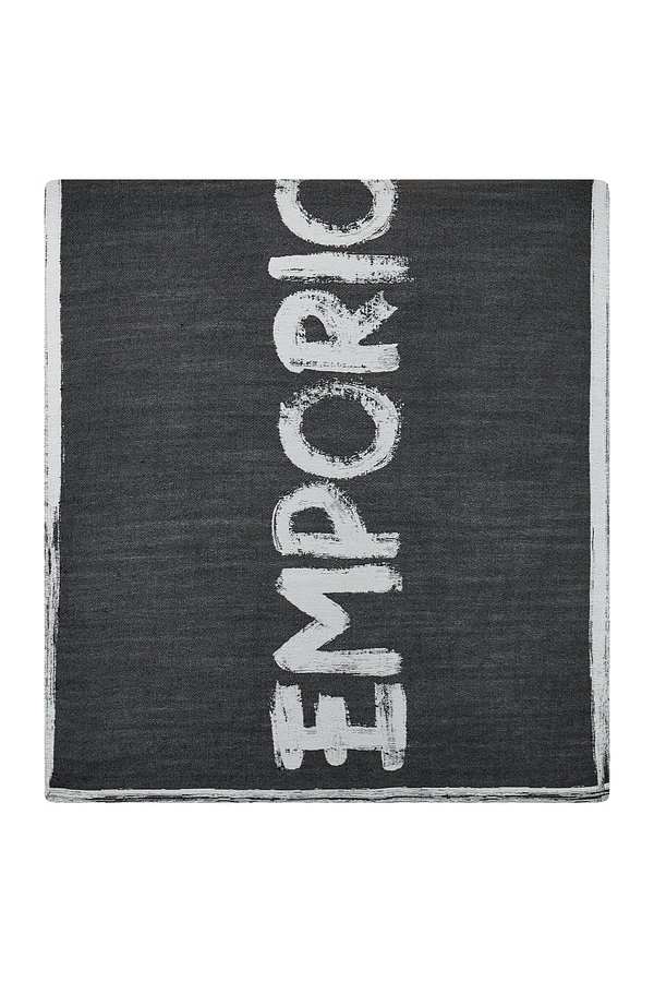 Emporio Armani엠포리오 아르마니 여성 로고 그래픽 울 블렌드 스톨 Sivillage 에스아이빌리지