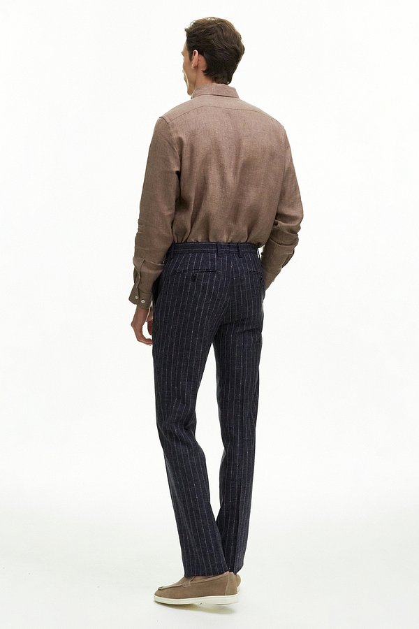 Man On The Boon맨온더분 Loro Piana Fabric 울 린넨 스트라이프 팬츠 Sivillage