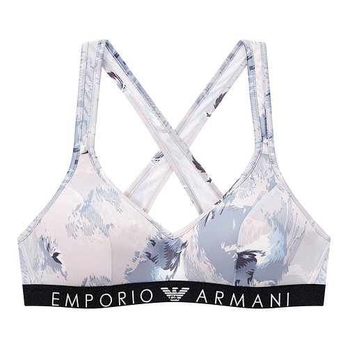 Emporio Armani Underwear엠포리오 아르마니 언더웨어 여성 로고 트리밍 크로스 스트랩 브라렛 브라 Si