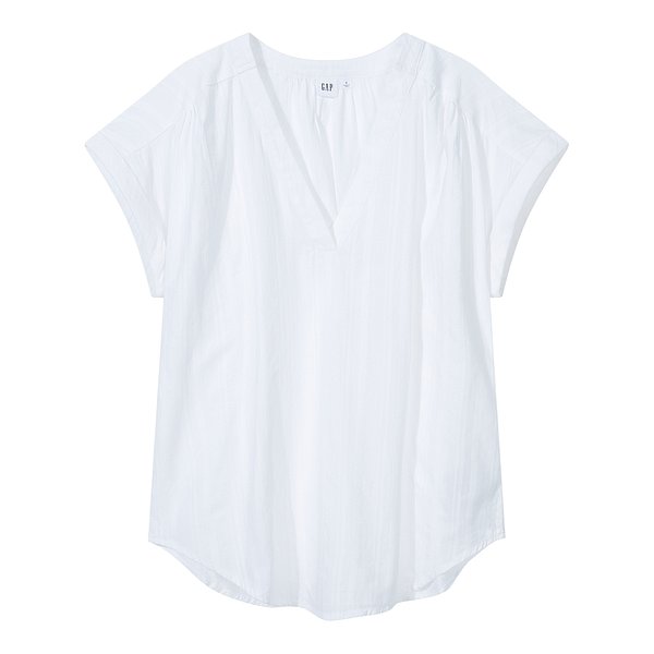 Gap Adults갭 ★갭 여성 21년 Summer★ 롤업 슬리브 브이넥 탑 Sivillage 에스아이빌리지